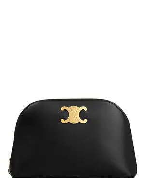 Celine Pouch Triomphe In Shiny Calfskin - Black