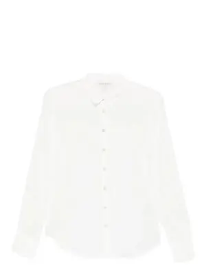 FORTE_FORTE Buttoned Shirt With Classic Collar And Curved Hem - White