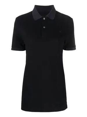 MAISON MARGIELA Short Sleeve Polo Shirt With Four Stitch Detail - Black