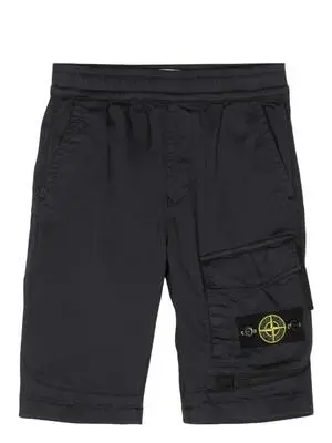 Stone Island Logo Patch Straight-leg Trousers - Blue
