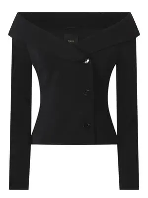 Pinko Off-the-shoulder Slim-fit Jacket - Black