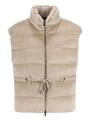 Peserico Velvet Down Gilet - Nude