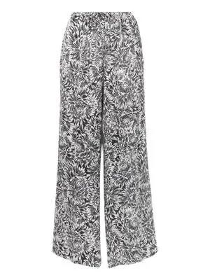 Dries Van Noten Dries Van Noten Floral Print Wide Leg Pants Black