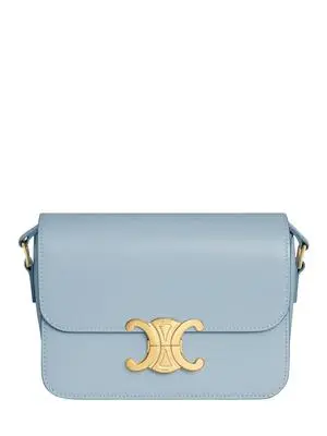 Celine Teen Triomphe Bag In Shiny Calfskin Gray