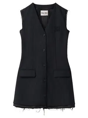 Miu Miu Sleeveless V-neck Dress - Blue