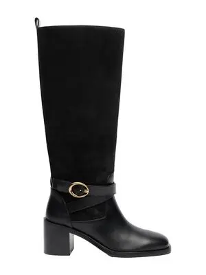STUART WEITZMAN Round-toe Knee-high Boots With Block Heel - Black