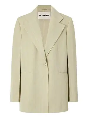 JIL SANDER Single-breasted Woven Blazer - Light Green