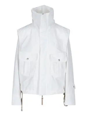 Moncler High-neck Zip-up Jacket - White