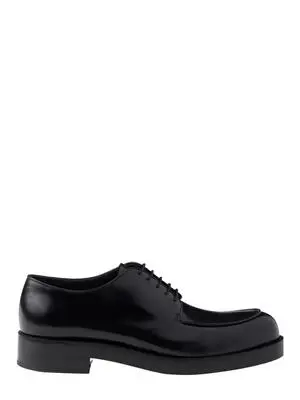 Prada Almond Toe Derby Shoes - Black