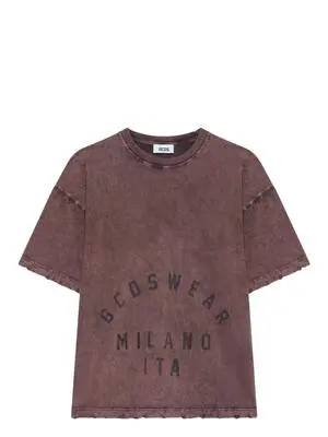 Gcds Distressed-effect Graphic-print T-shirt - Red