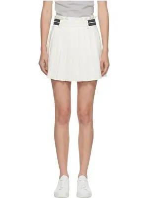 MARISSA CHIARA Logo Pleated Skirt - White