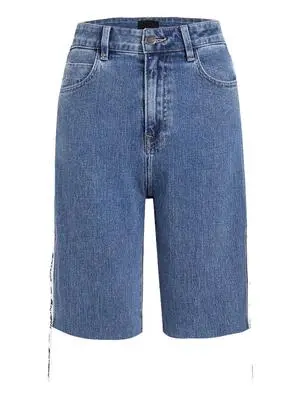 LIUREGALI Liuregali Long Ribbon Detail Denim Shorts