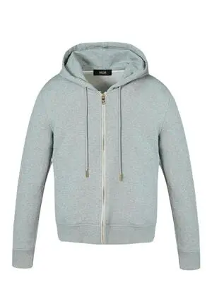Mcm Zip-up Hooded Casual Jacket - Gray