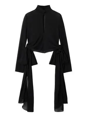 Alaïa Alaia Long-Sleeved Top With Knot Detailing Black