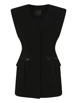 Pinko V-neck Sleeveless Vest - Black