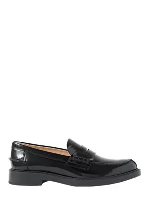 TOD'S Round Toe Slip-on Loafers - Black
