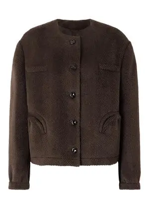 BLAZÉ MILANO Gliss Herringbone Alpaca And Wool-blend Jacket - Black