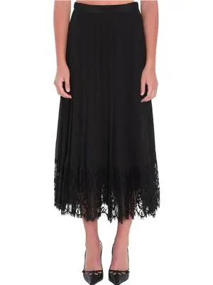 Dolce & Gabbana Lace-trim Midi Skirt - Black