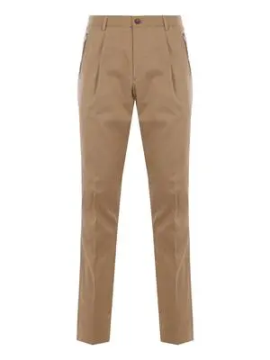 Etro Stretch Gabardine Trousers - Brown
