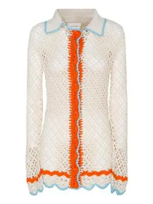 Sportmax Crochet Effect Knitted Shirt - Nude