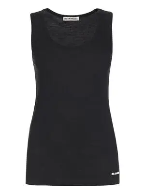 JIL SANDER Round-necked Vest - Black