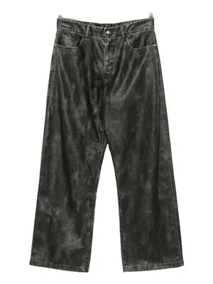 Palm Angels Stonewashed Straight Leg Pants - Black