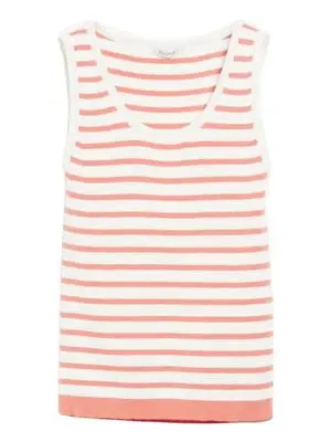 Max Mara Striped Knitted Tank Top - White