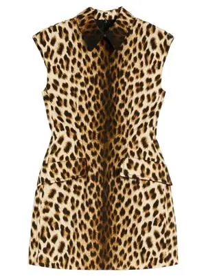 Sportmax Sportmax Lonza Leopard Printed Midi Dress Brown