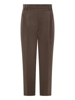 Brunello Cucinelli Pleated-front Tailored Trousers - Brown