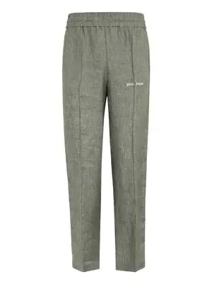Palm Angels Logo Embroidered Side Stripe Detailed Track Pants - Gray