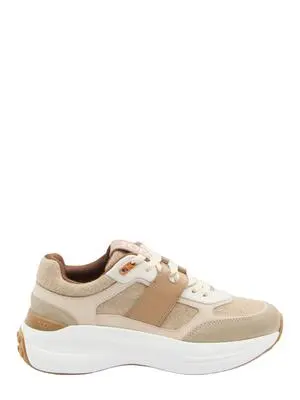 TOD'S Round Toe Lace-up Sneakers - Nude