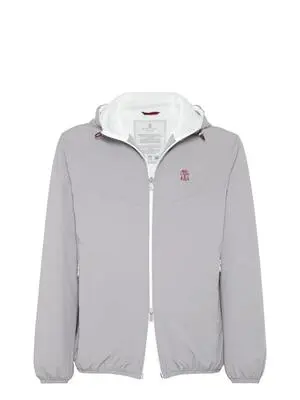 Brunello Cucinelli Brunello Cucinelli Water-Resistant Zipped Hooded Jacket Gray
