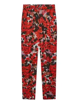Dries Van Noten Floral Print Casual Trousers - Red