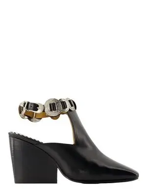Toga Embellished Slingback Boots - Black