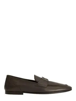 Dolce & Gabbana Erice Dg Logo Plaque Loafers - Black
