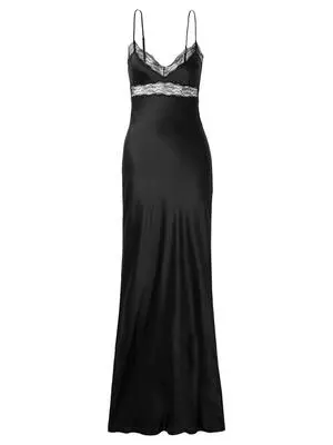 NILI LOTAN Nili Lotan Adelie Lace-Trimmed Silk-Charmeuse Gown