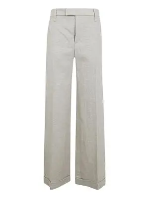 Brunello Cucinelli Lurex Wide-leg Trousers - Gray