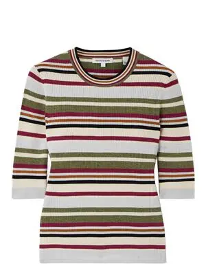 VERONICA BEARD Veronica Beard Kavya Striped Ribbed-Knit Sweater