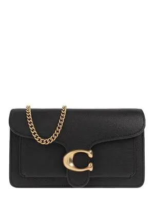 COACH Tabby Logo Plaque Chained Clutch Bag - Black
