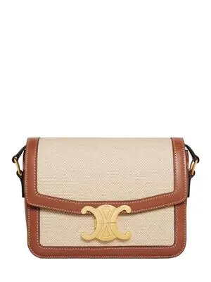 CELINE Celine Teen Triomphe Bag In Textile And Calfskin