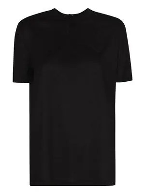 Prada Round Neck Short Sleeve T-shirt - Black