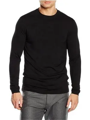 Emporio Armani T-shirt With Round Neck And Long Sleeves - Black