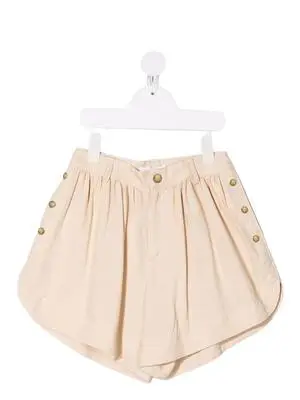 Chloé Decorative Button Ruched Detail Shorts - Nude