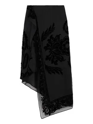 Etro Asymmetrical Cutout Midi Skirt - Black