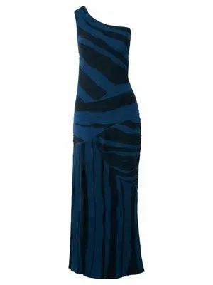 DONDE ESTEBAN Magdalena One-shoulder Ribbed Maxi Dress - Blue