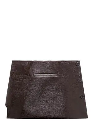 COURREGES Oblique Vinyl Mini Skirt - Chocalate