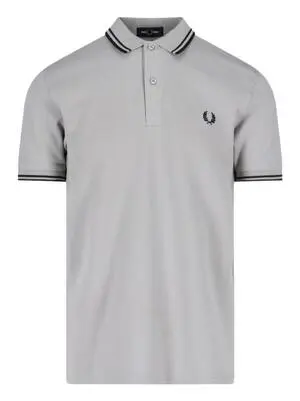 Comme Des Garçons Comme Des Garons Shirt X Fred Perry Text-printed Polo Shirt - Gray
