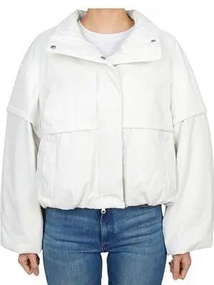 Max Mara Long-sleeved Cotton-padded Jacket - White