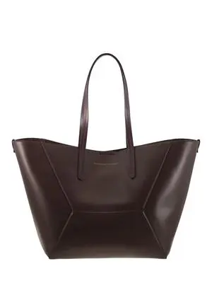 Brunello Cucinelli Brunello Cucinelli Paneled Leather Tote Bag Black