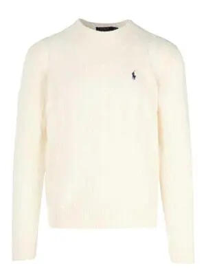 Polo Ralph Lauren Pony Embroidered Cable-knit Jumper - Nude